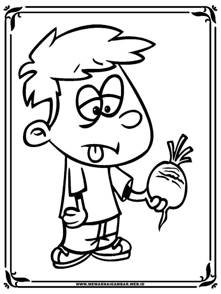 Mewarnai Gambar Lobak | Mewarnai Gambar