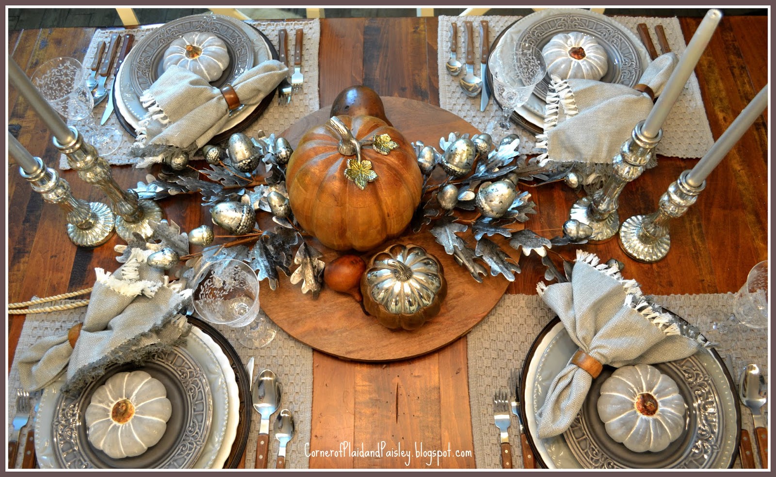 Thanksgiving Table - Corner of Plaid and Paisley