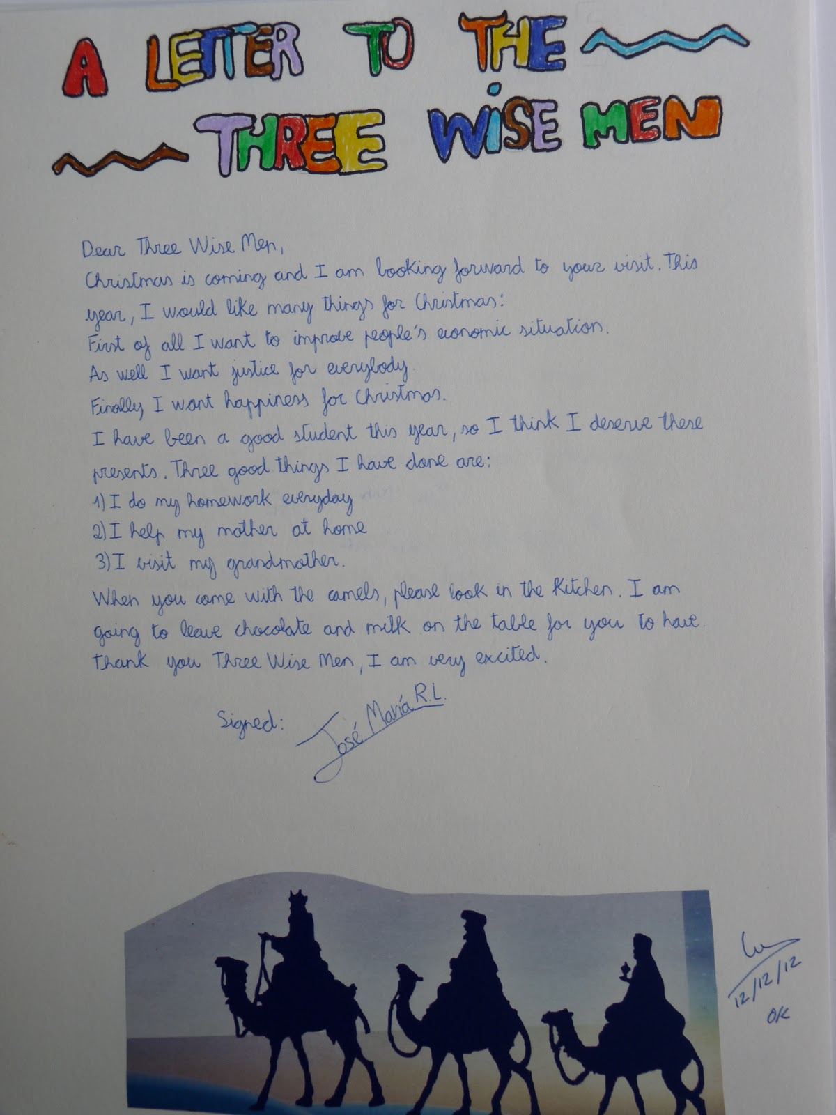 elblogdeprimerodelaeso: CHRISTMAS TIME: A LETTER TO THE THREE WISE MEN