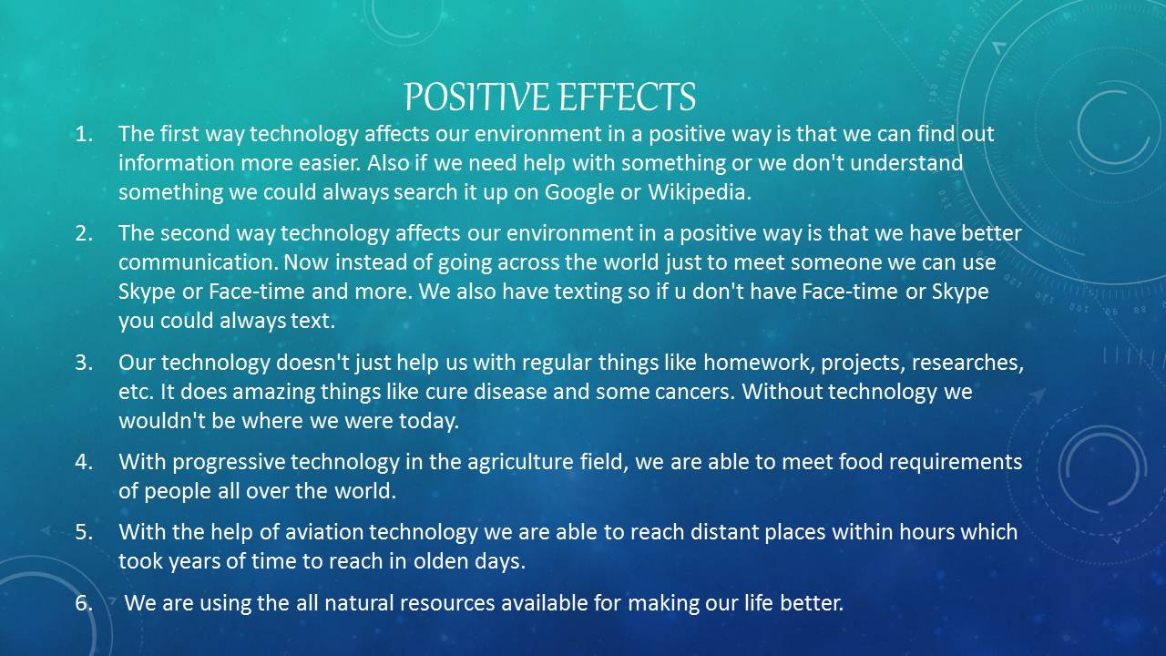 Impact of technology on environment