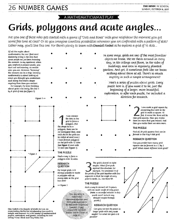Mr. Giomini's Mathematics Blog: Day 159: Grid Puzzler / RAFT Writing