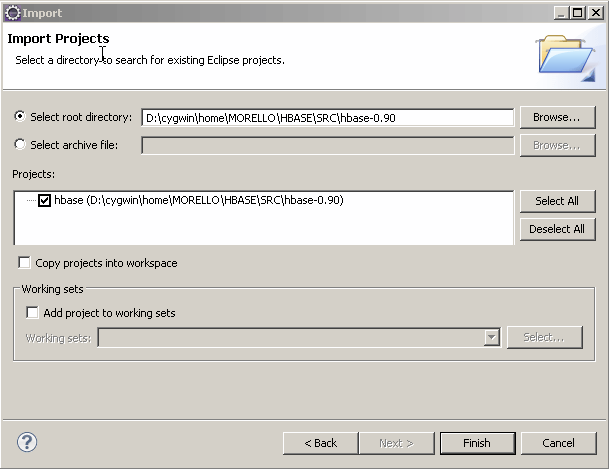 HBase + Subversion + Eclipse + Windows