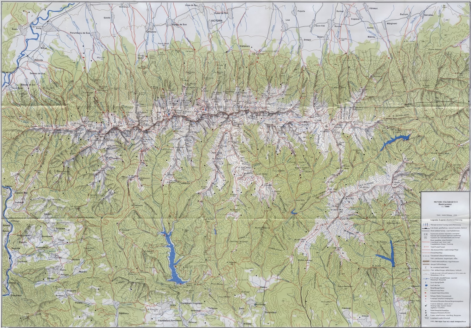 Romania Live: Muntii Bucegi Fagaras Parang Harta turistica Carpatii ...