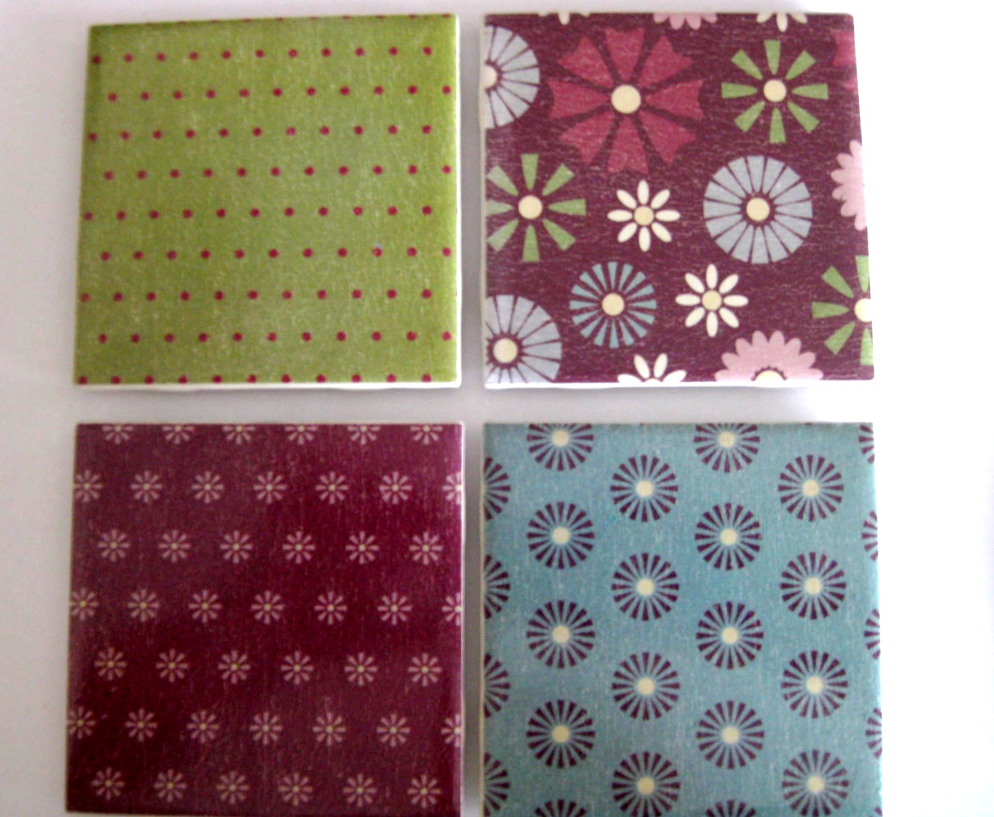 19Eighty Expressions: More Decoupage Tile Coasters