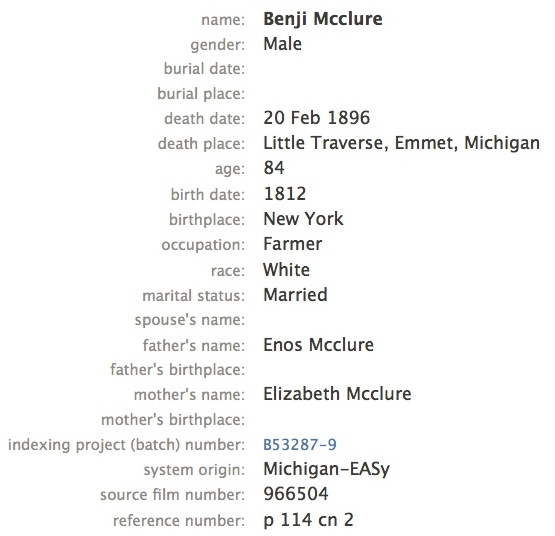 Climbing My Family Tree: Benjamin McClure