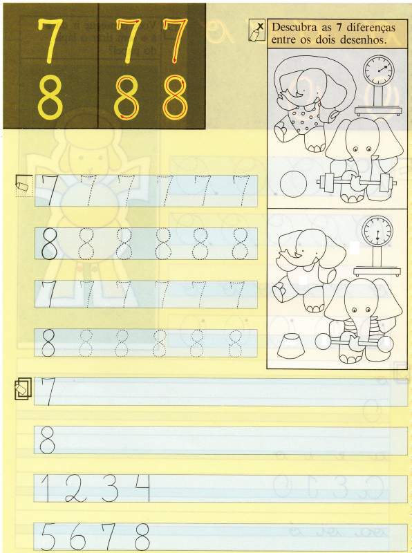 Exercícios de Caligrafia com Números.