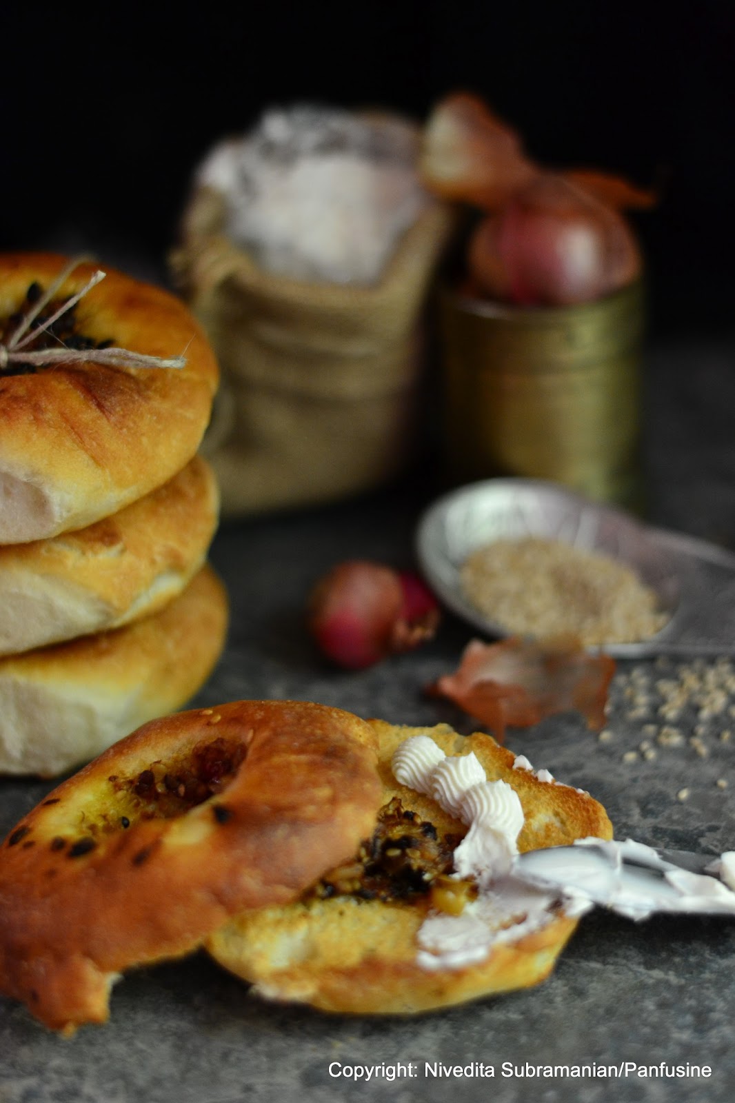 The 'We Knead to Bake' Project 2013 - Bialys (with toasted shallots in ...
