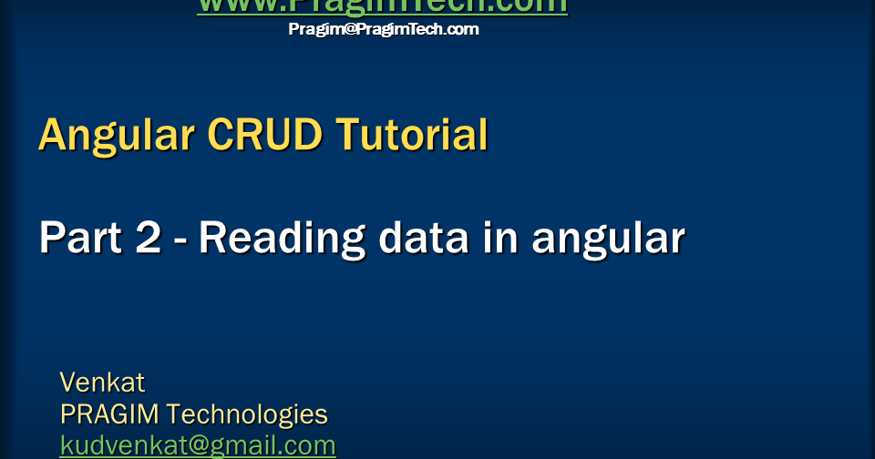 Sql Server Net And C Video Tutorial Reading Data In Angular Slides