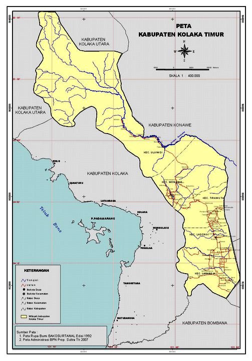 Peta Kota: Peta Kabupaten Kolaka Timur