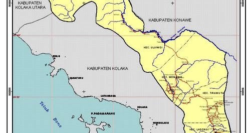 Peta Kabupaten Kolaka Timur