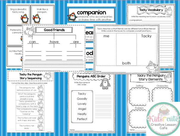 Creative Lesson Cafe: Tacky the Penguin Story Activities