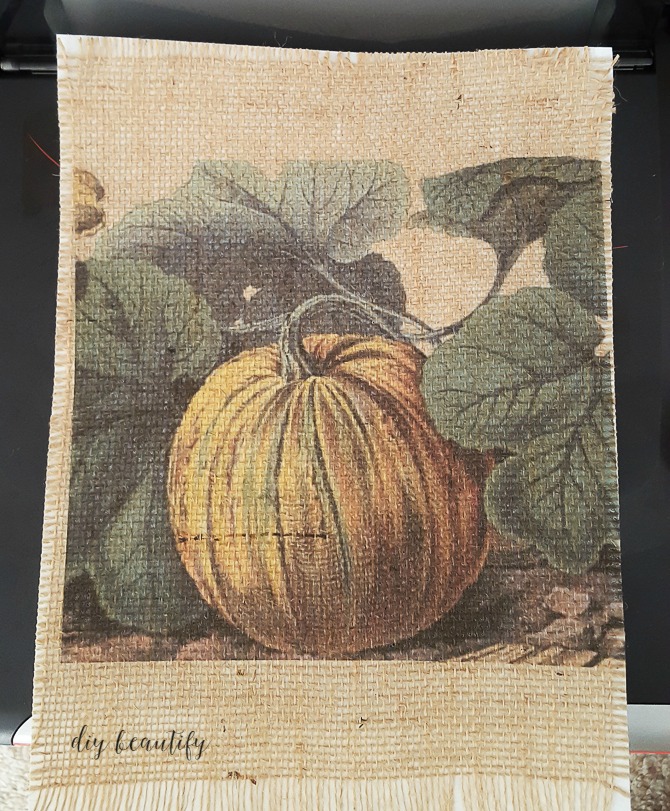 Printed Burlap Pumpkin - DIY Beautify - Creating Beauty at Home