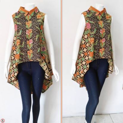 12+ Contoh Model Blouse Batik Atasan Wanita Modern 2023
