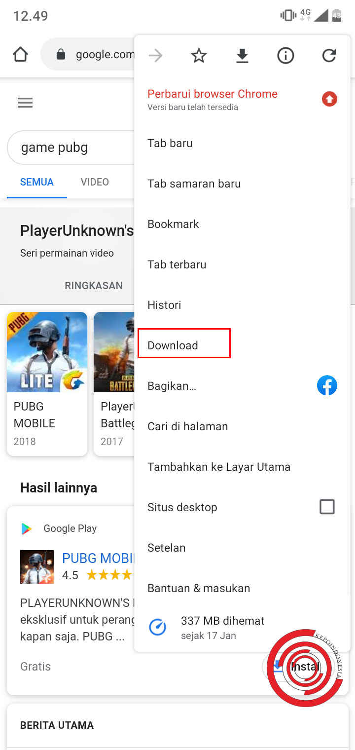 Cara Melihat Hasil Download di Chrome Android - KEPOINDONESIA