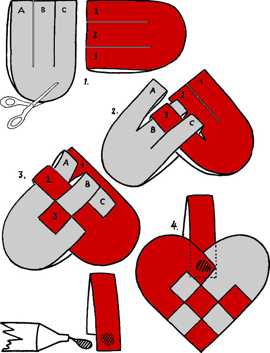 Miss Sofie´s Nest: Flettet julehjerter - X-mas hearts paper
