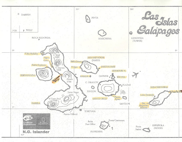 Galapagos Islands and Peru 2012: Galapagos Island Map