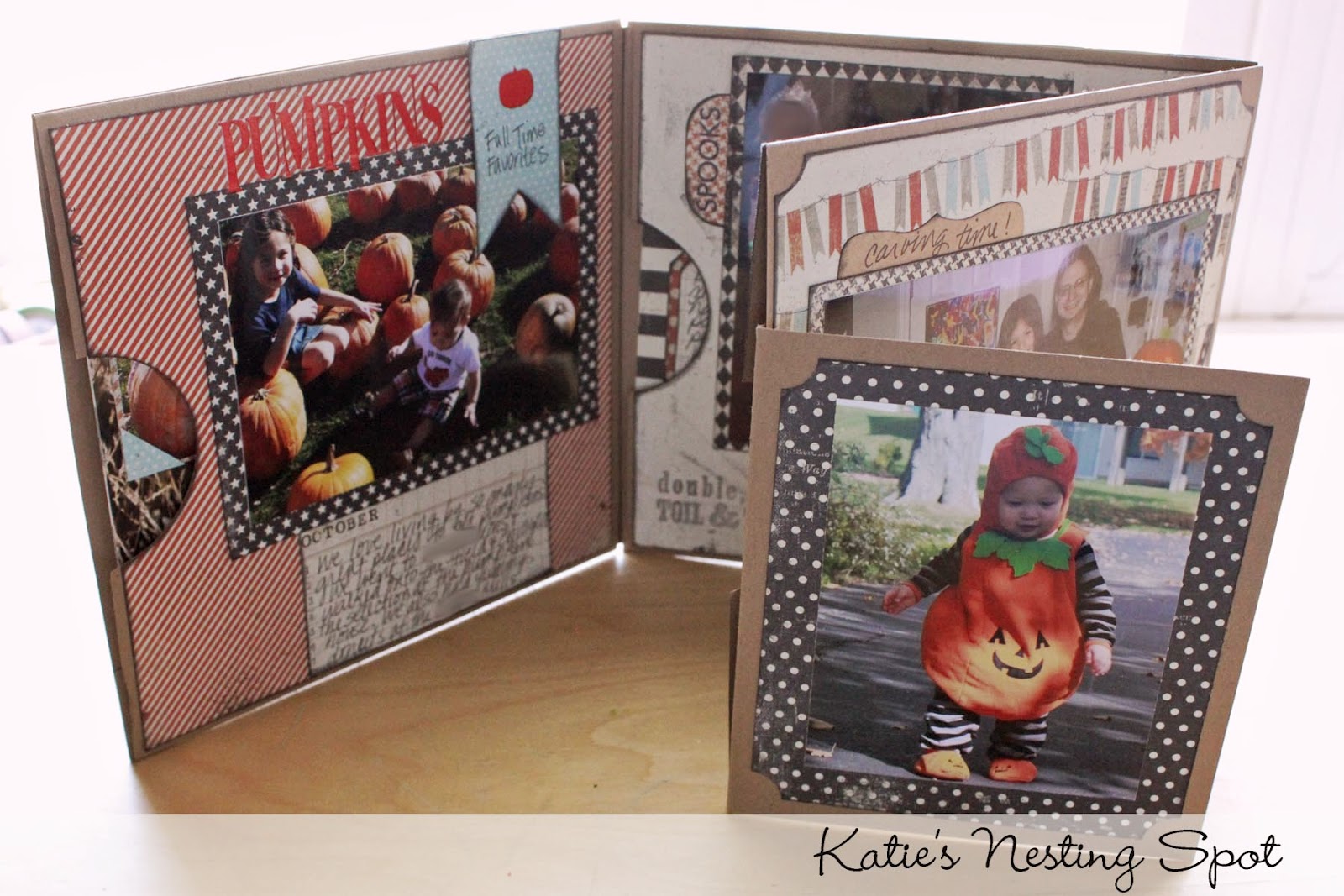 Katie's Nesting Spot: Handmade 3 Pocket Mini Book: October 2012