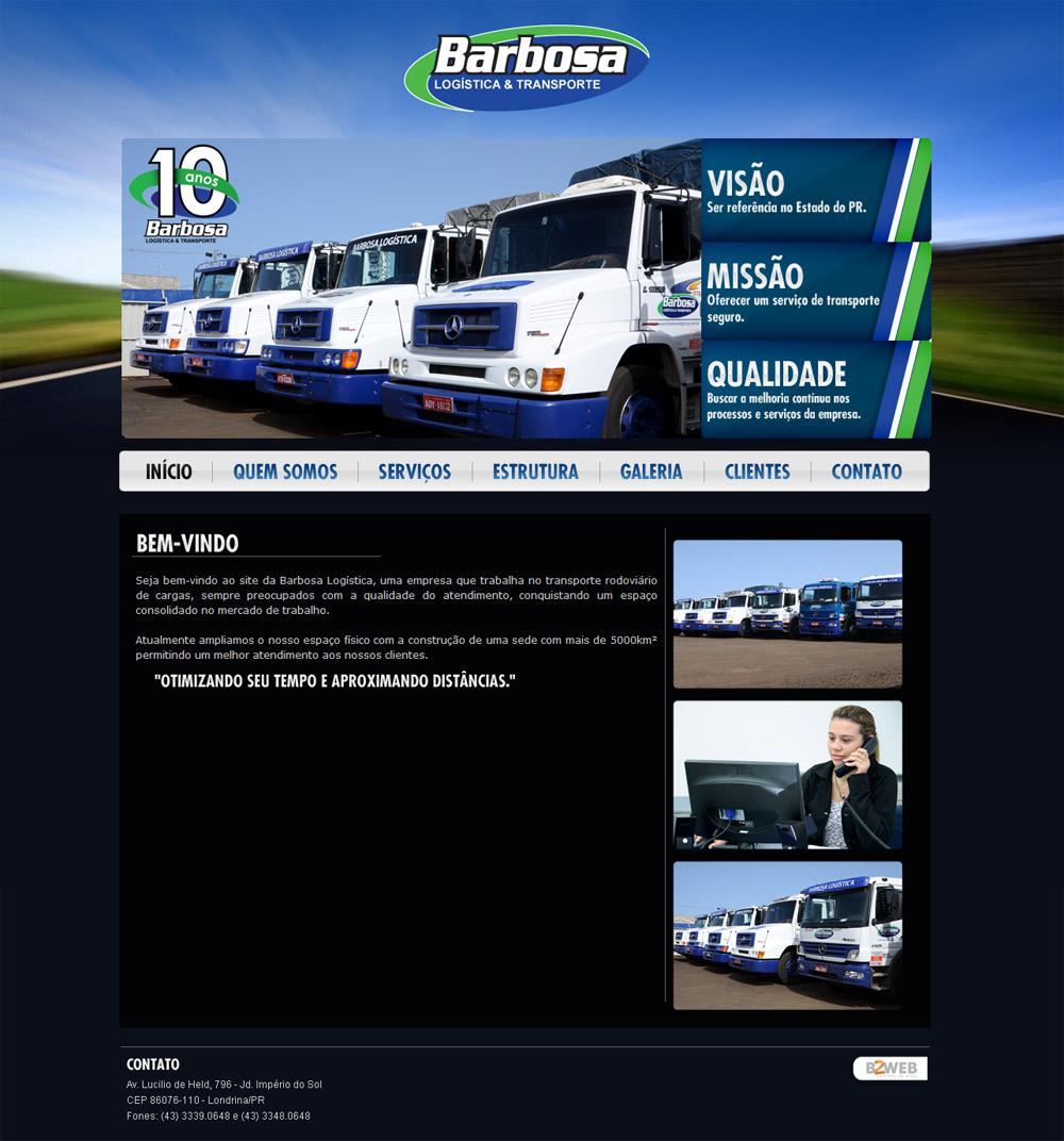Barbosa Logística & Transporte lança site desenvolvido pela B2Web ...