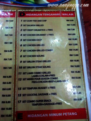 Menu lazat di De' Casa Ria Cafe