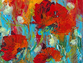 Candace French Abstract Art: Abstract Flower Art Painting "Poppies II ...