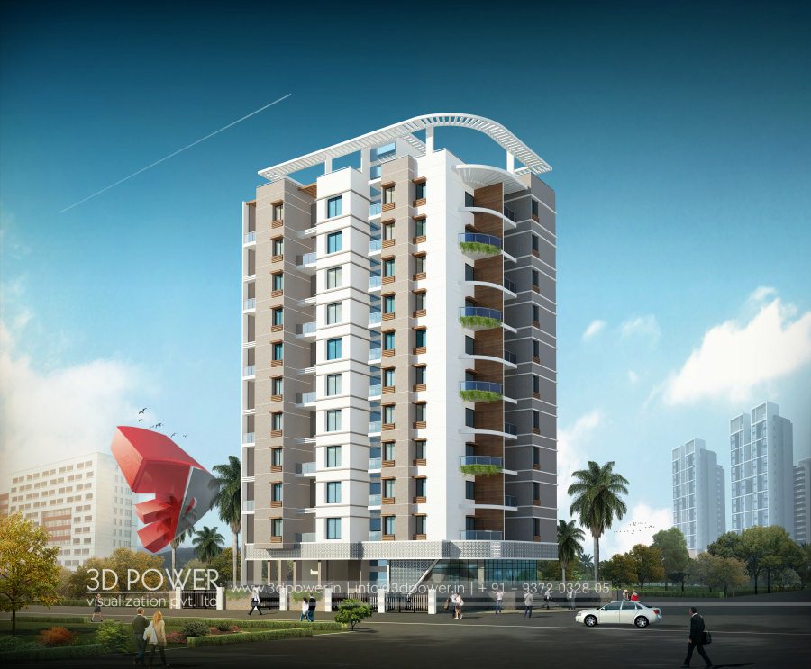 Corporate Building Design | 3D Rendering: Corporate Building Elevation ...