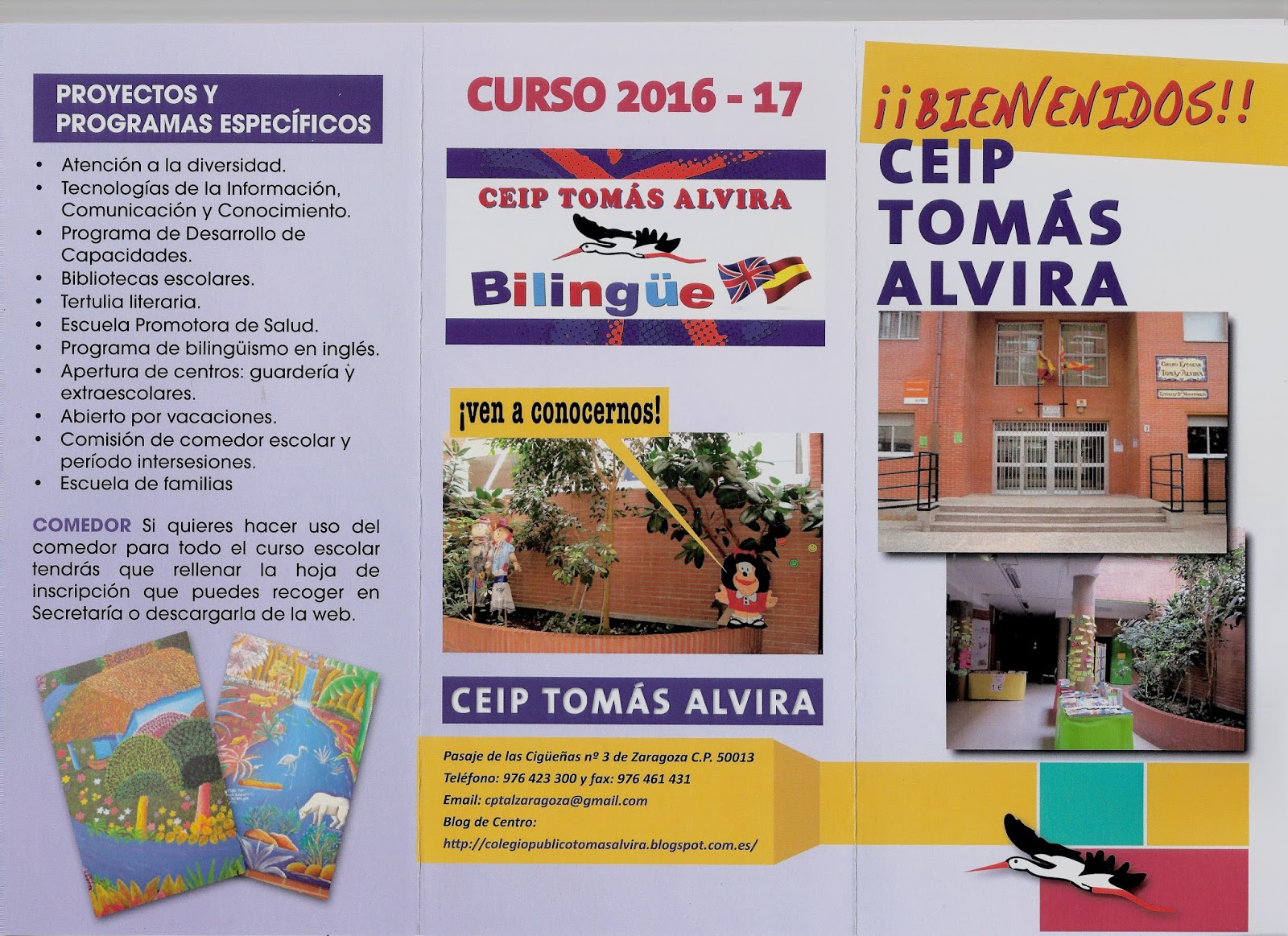 NUESTRO COLEGIO: FOLLETO INFORMATIVO