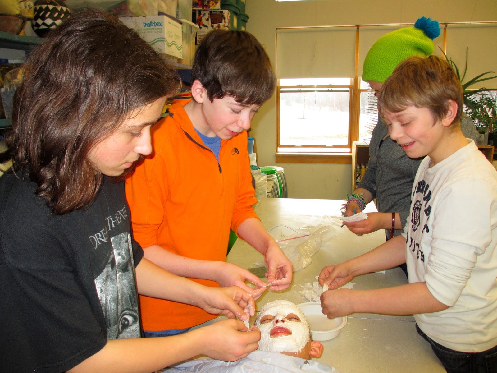 Parker Art: Middle School Students Plaster Their Faces