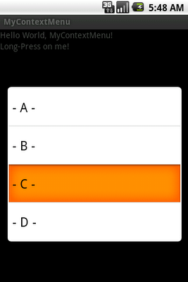 Android Master: Context Menu in Android
