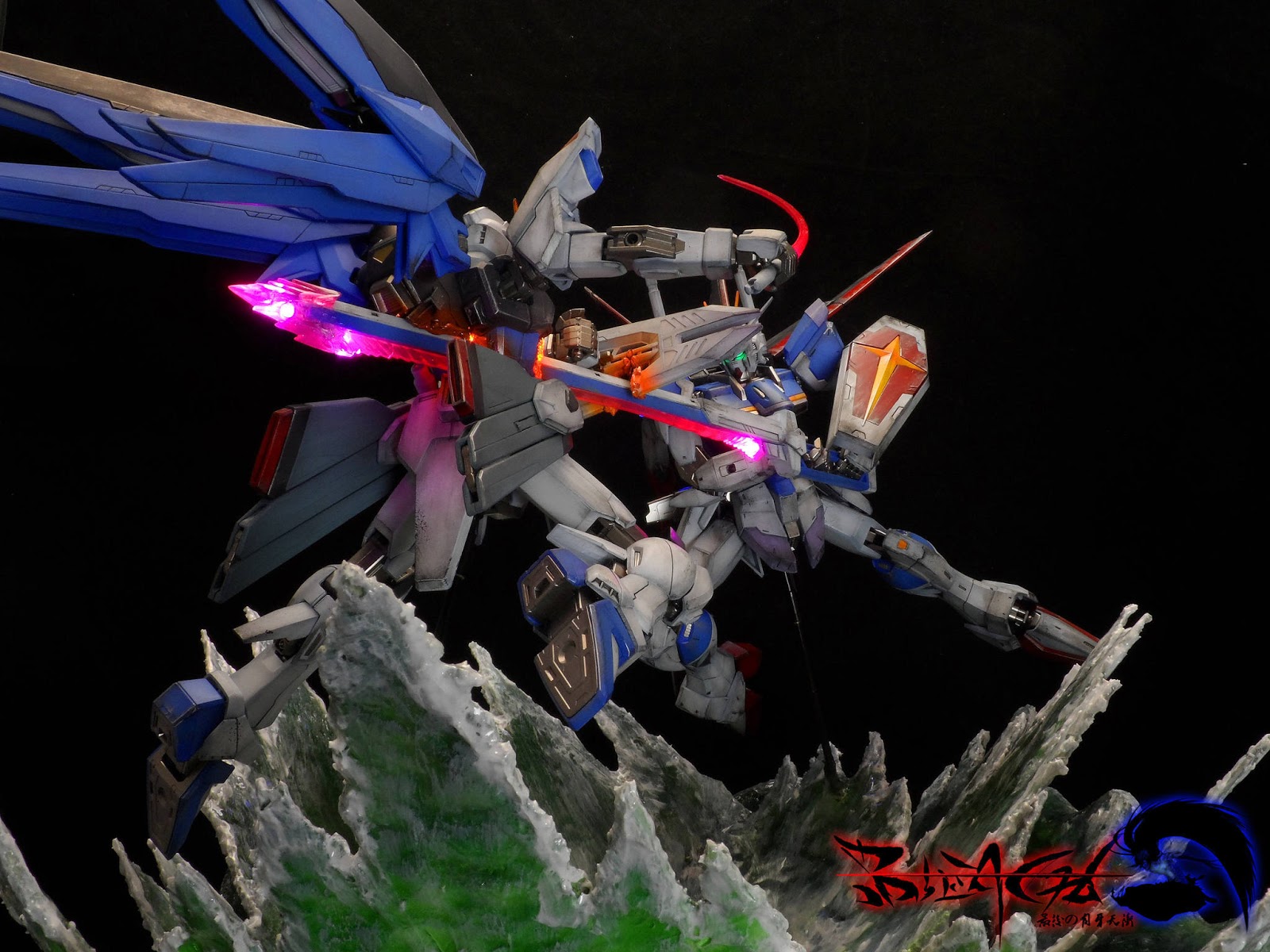 Custom Build: MG 1/100 Freedom Gundam VS MG 1/100 Force Impulse Gundam ...