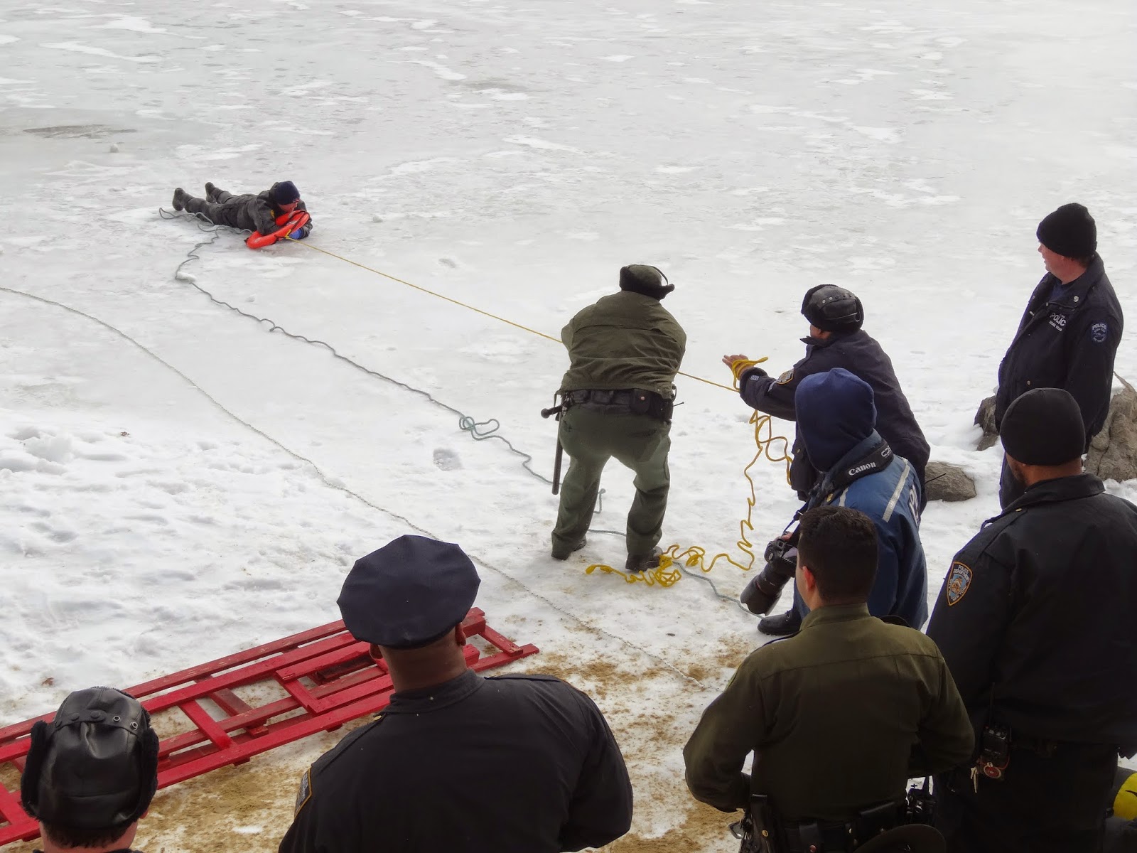 A Walk in the Park: Central Park: NYPD Conducts Ice Rescue Training
