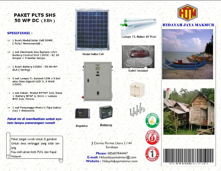 Paket PLTS 50Wp 12 Vdc With EBS | Hidayah Jaya Makmur