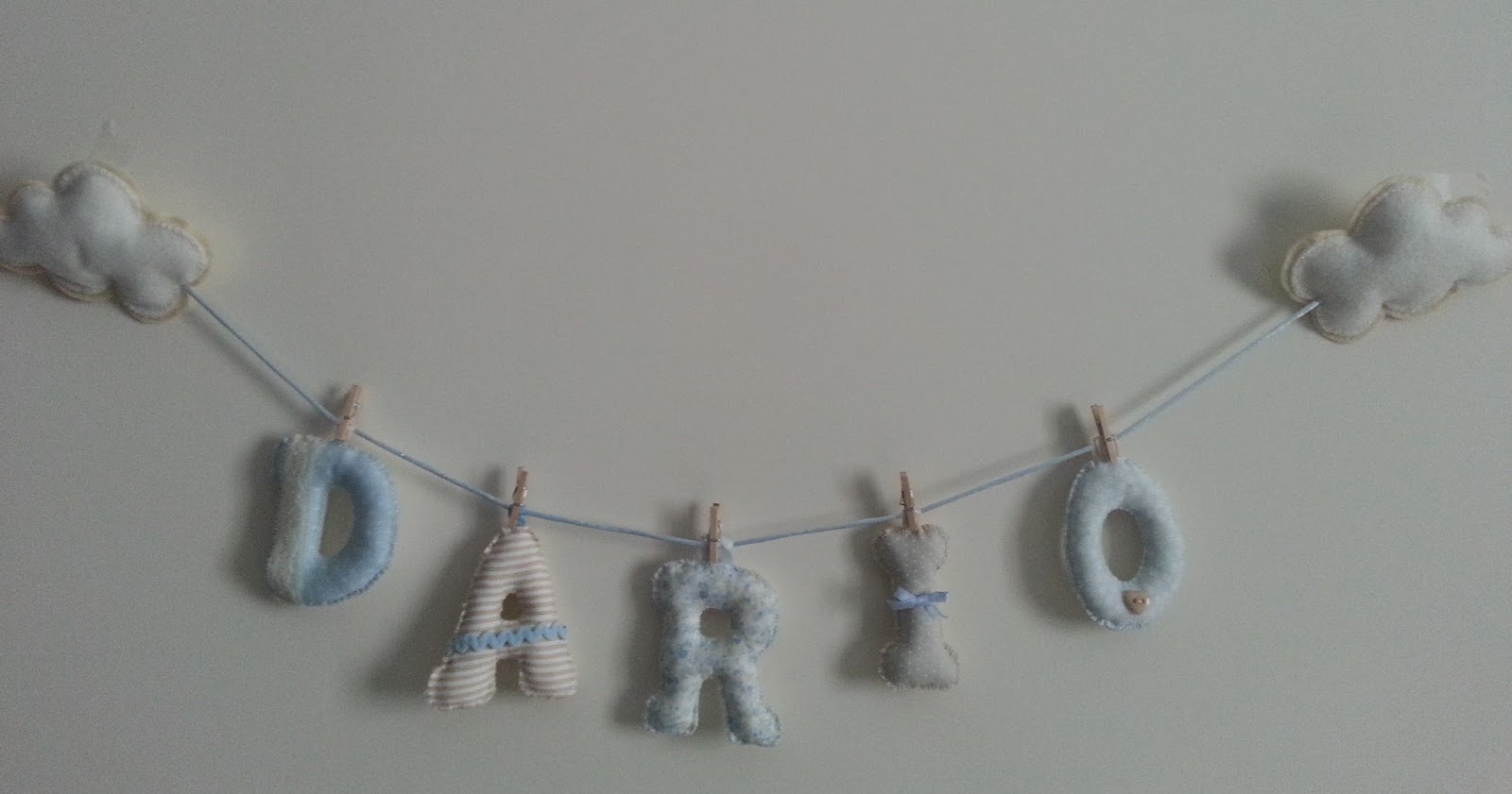 Creaciones Elyser: Letrero con nombre de tela para Dario