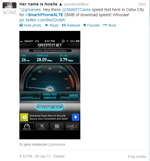 Smart vs. Globe iPhone 5 LTE- Speedtest Results