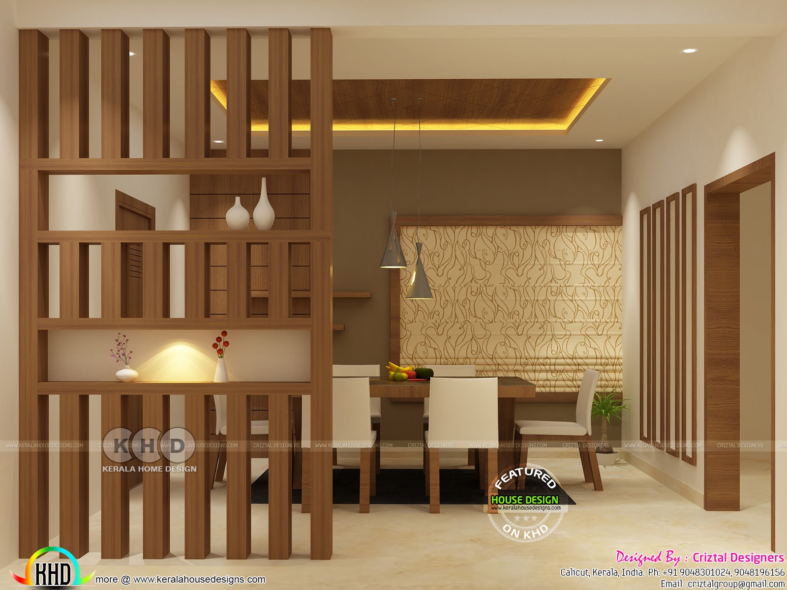 View of the hall, bedroom, kitchen, dining and wash area - Kerala Home ...