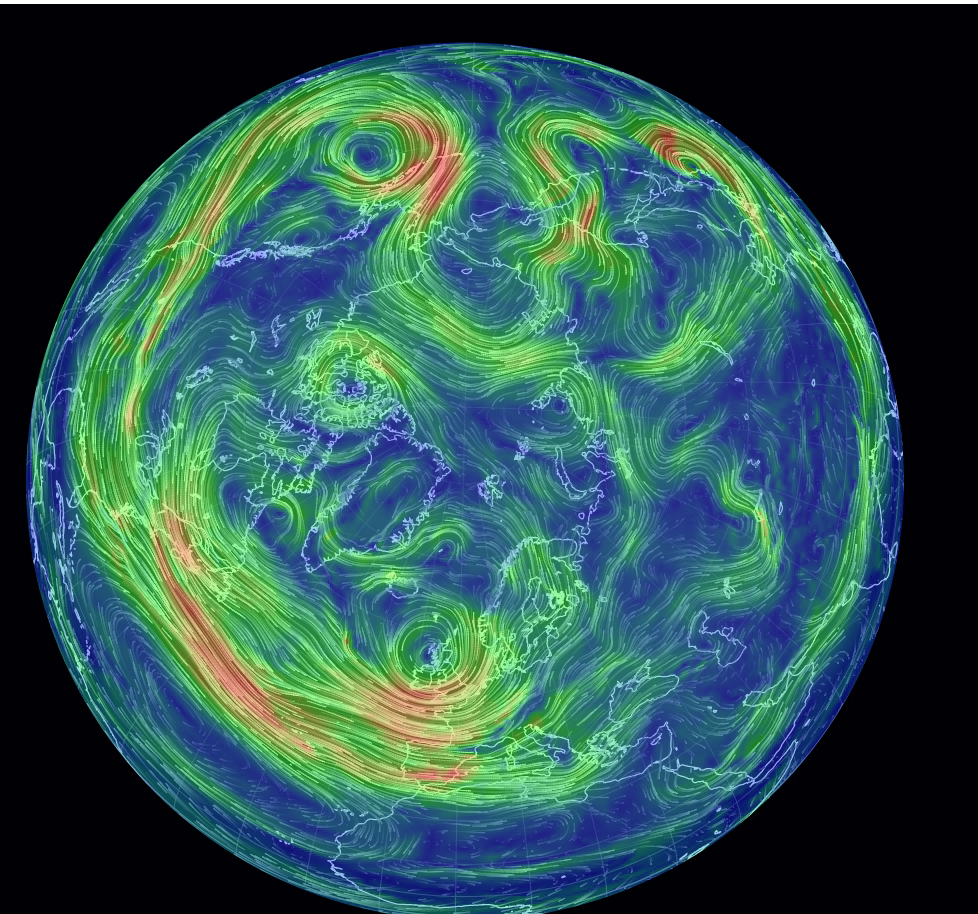Wind Map Of The Earth - United States Map