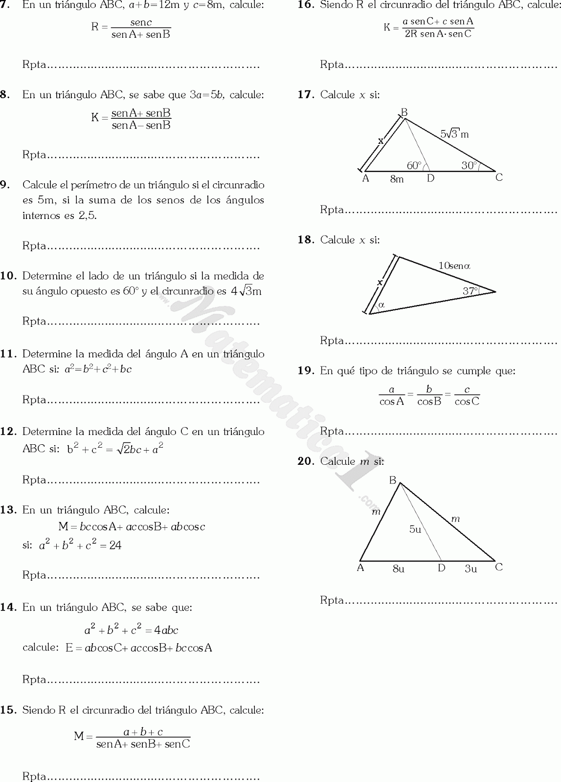 RESOLUCION DE TRIANGULOS OBLICUANGULOS EJERCICIOS RESUELTOS PDF