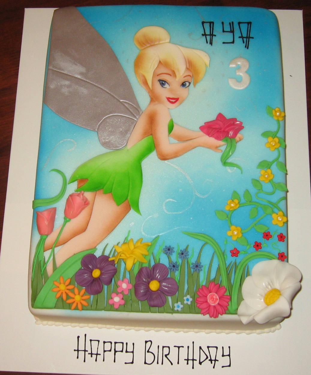 Let Them Eat Cake: 2D Tinkerbell with Silver wings cake