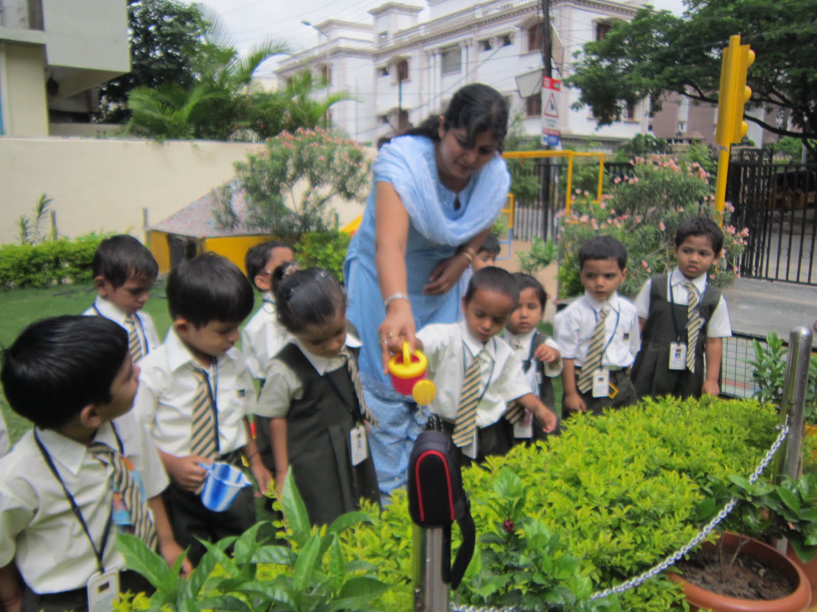 Slate - The School, Abids: Watering The Plants by Nursery Children
