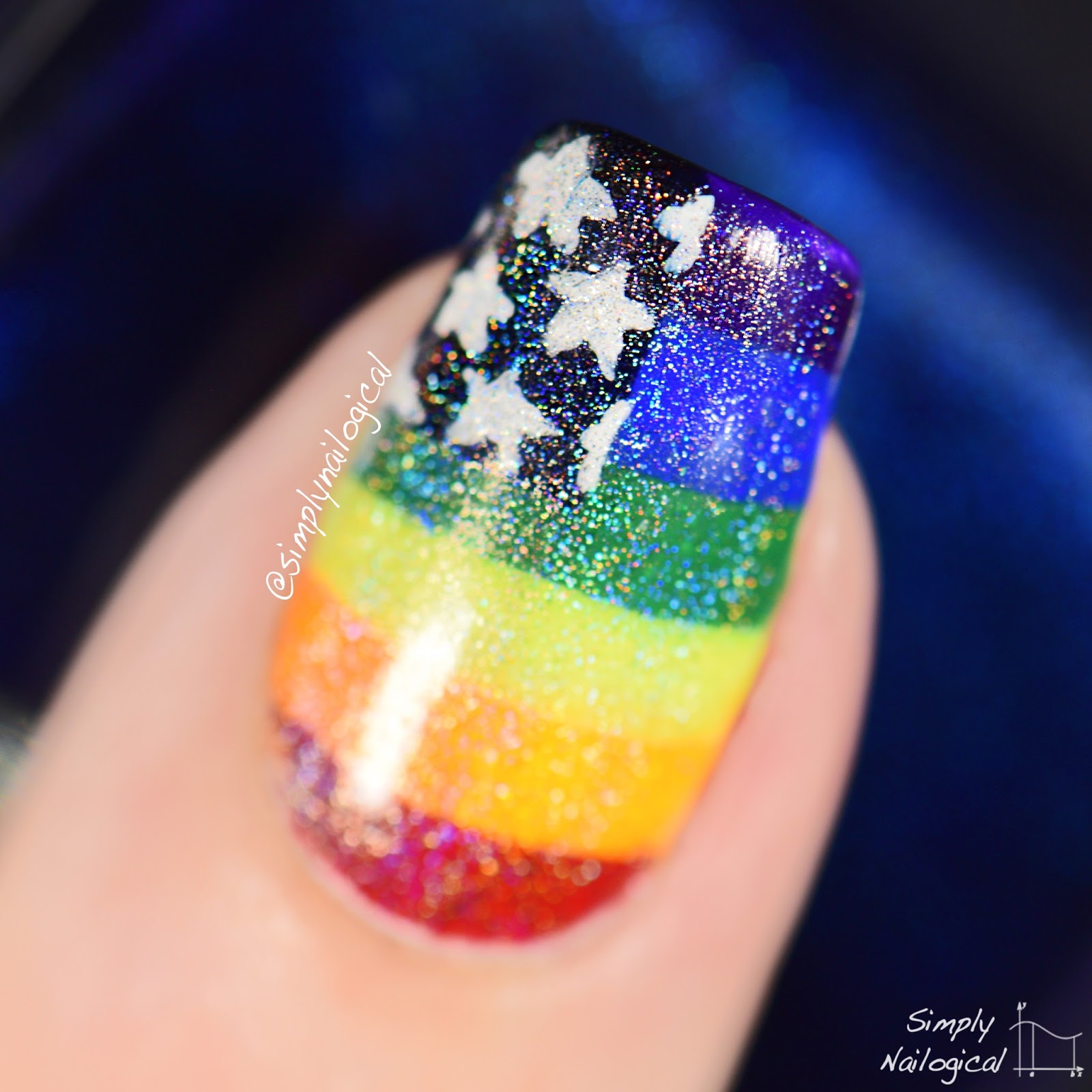 Simply Nailogical: Gay American pride flag nails