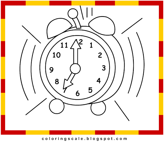 Coloring Pages Printable for kids: Clock Coloring pages for kids