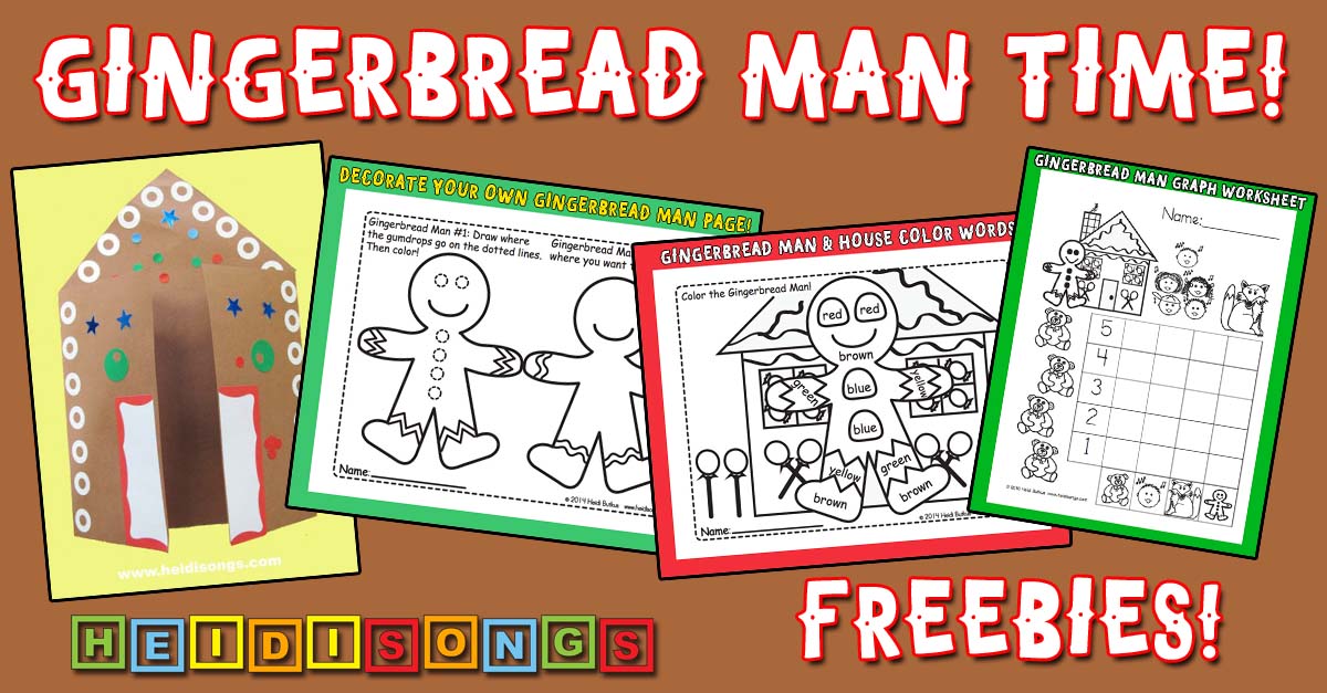 Gingerbread Man Time! FREEBIES | Heidi Songs