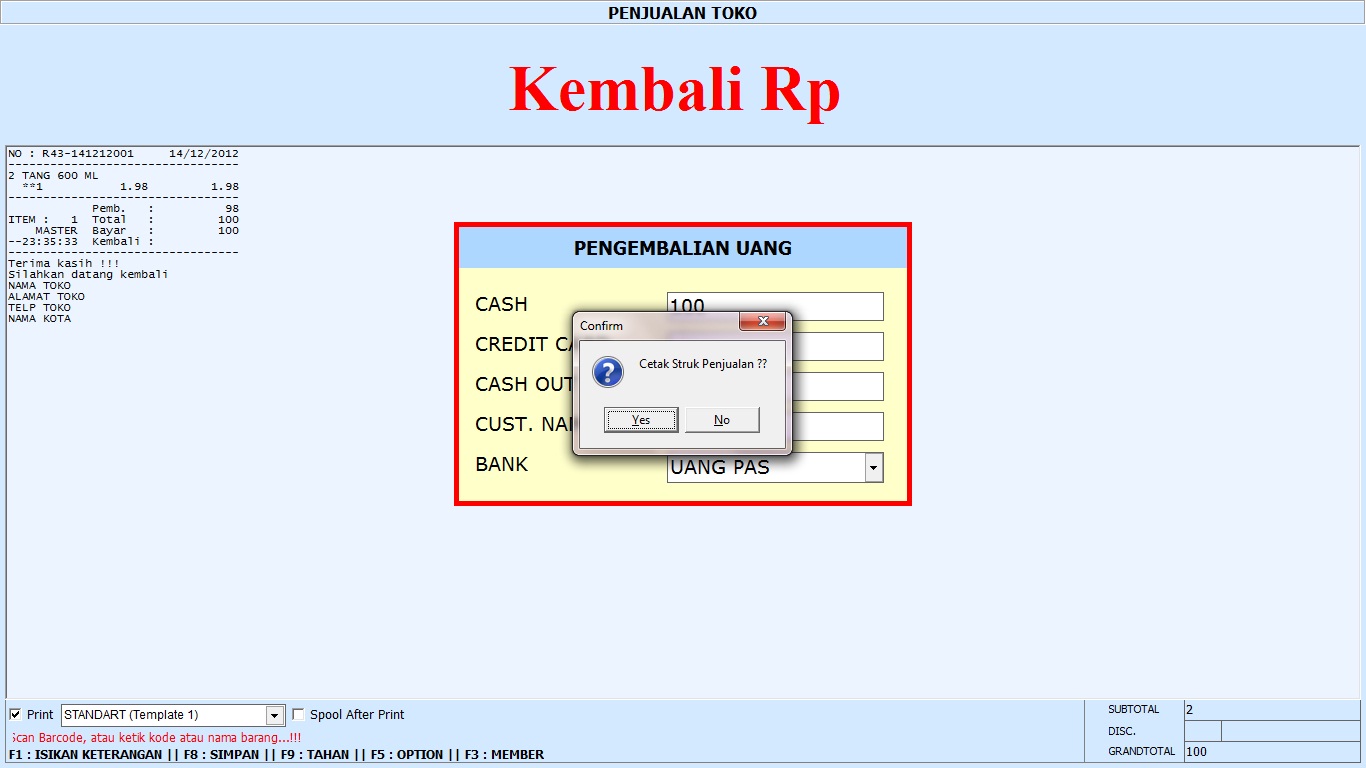 Contoh nota Penjualan
