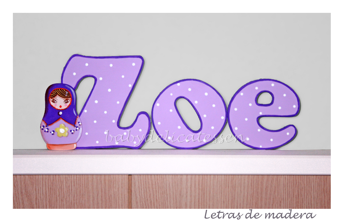 BABY DELICATESSEN LETRAS DE MADERA: LETRAS DE MADERA: ZOE