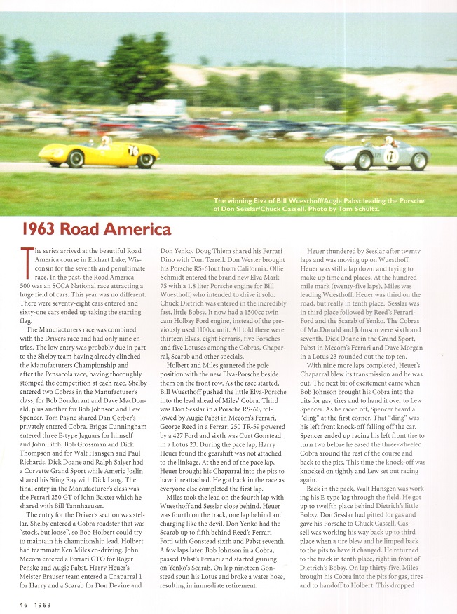 Sports Car Racing Through Time: On The Road To Road America 1963