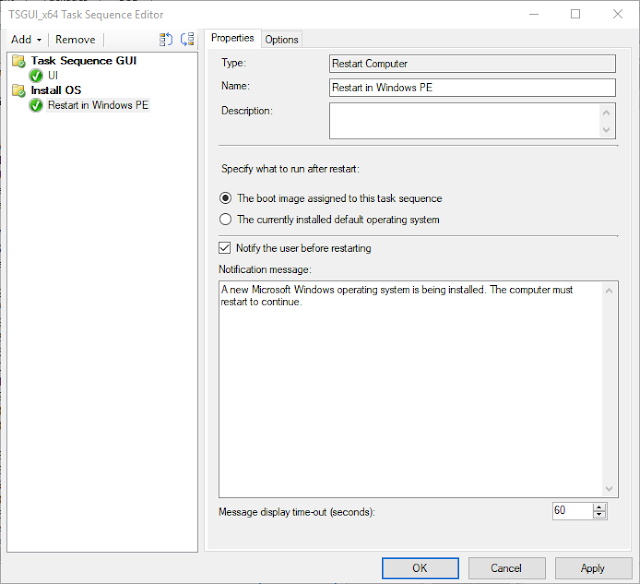 SCCM Task Sequence GUI - How to set up the TS to work with a GUI