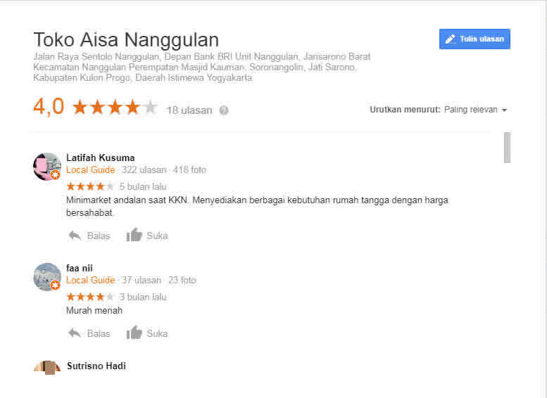 Cara Menambahkan Ulasan Pada Google.com ~ UD-AISA