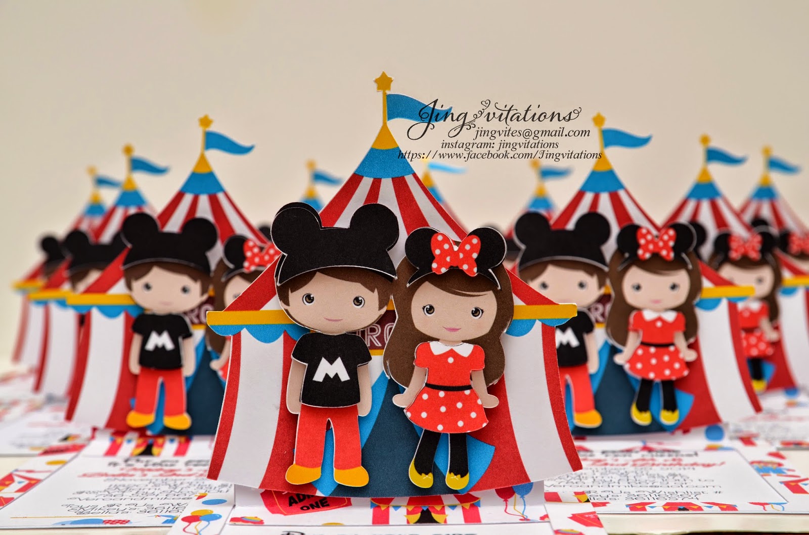 Birthday and Baby Shower Invitations: Mickey and Minnie Mouse Circus ...