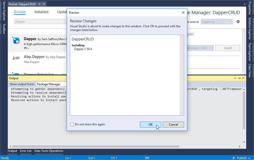 Dot Net Example: CRUD Operations In ASP.NET MVC 5 Using Dapper ORM