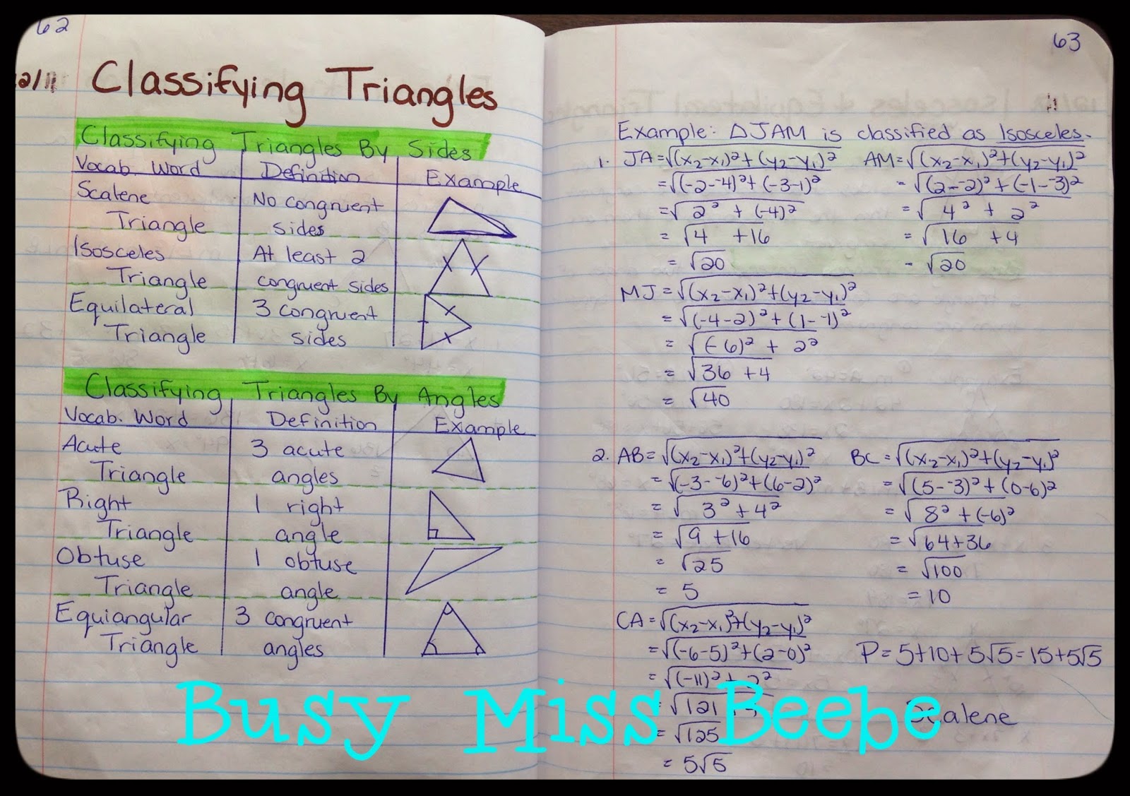 Busy Miss Beebe: Geometry Interactive Notebook - The Sixth Unit
