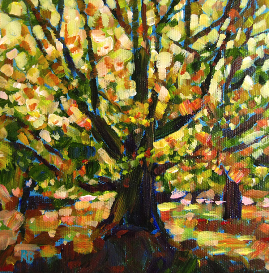 Robie Benve Art: Vibrant Tree Acrylic Painting